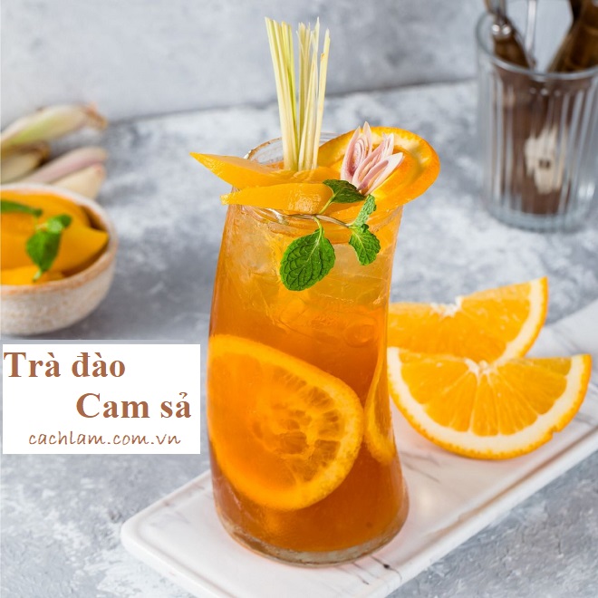 Cách làm trà đào cam sả giải khát ngày nóng, giảm cân cực ổn